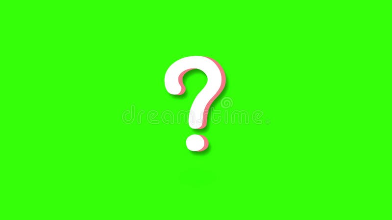 Question Mark Animation Pop Up Question Mark Flat and 3d Green Screen ...