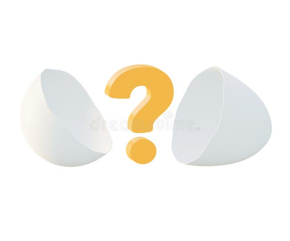 A Question Mark Appears from an Egg Shell Stock Illustration ...