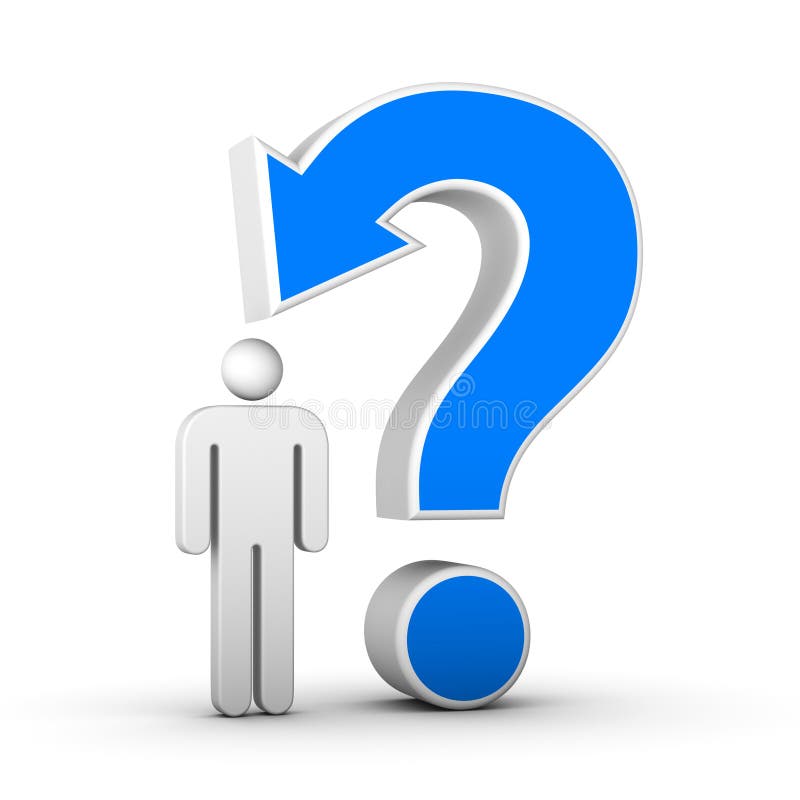 Question Mark with Arrow and Man Stock Illustration - Illustration of ...