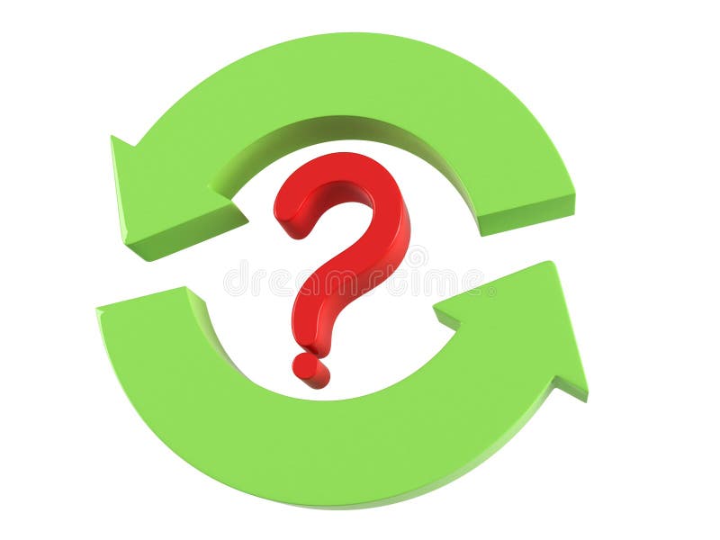 Question mark in arrows stock illustration. Illustration of green ...