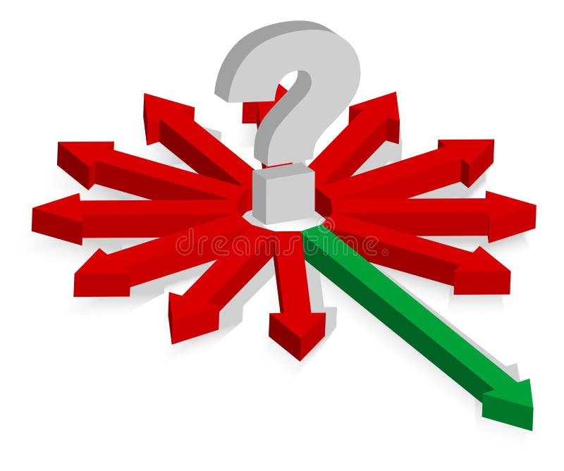 Question Mark and Arrows stock vector. Illustration of confused - 18824545