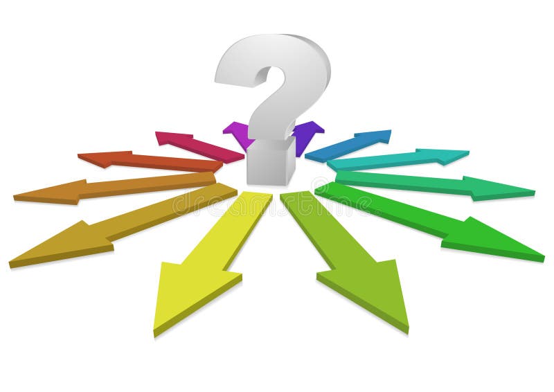 Question Mark and Arrow Crossroad Stock Vector - Illustration of ...