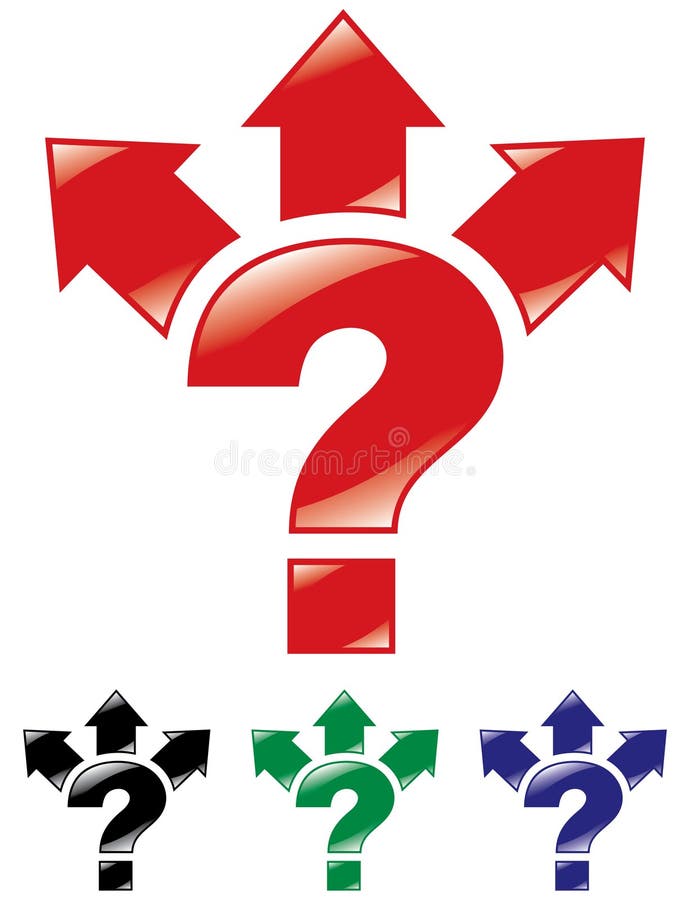 Question Mark, and Arrows in Three Directions. Stock Vector ...
