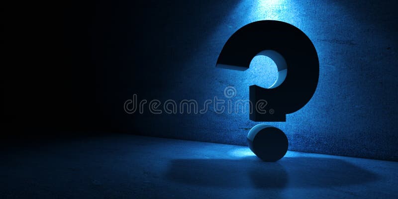 Question Mark Background and Dark Space or Old Room Stock Illustration ...