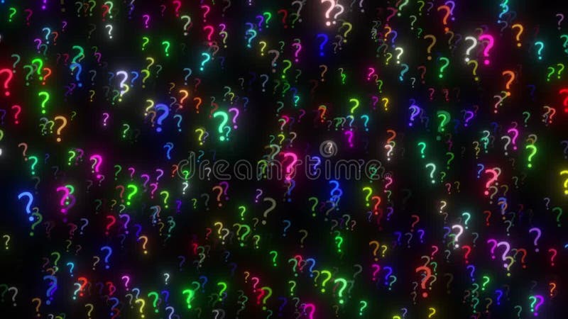 Question Mark on Green Screen Background. Glowing Multiple Color ...