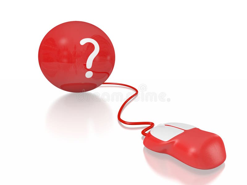 Question Mark on Ball and Computer Mouse Stock Illustration ...