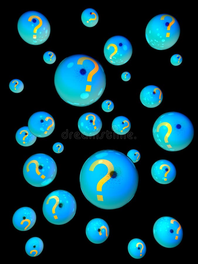 Question Mark Ball Floating Stock Illustration - Illustration of ...