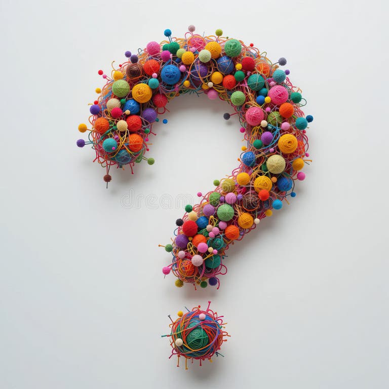 Question Mark from Balls of Threads. Stock Illustration - Illustration ...