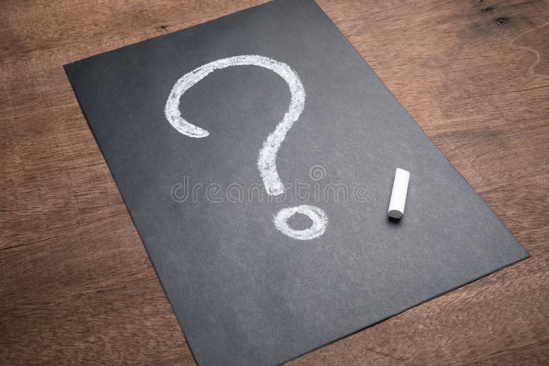 Question Mark on Black Paper Stock Image - Image of question, drawing ...