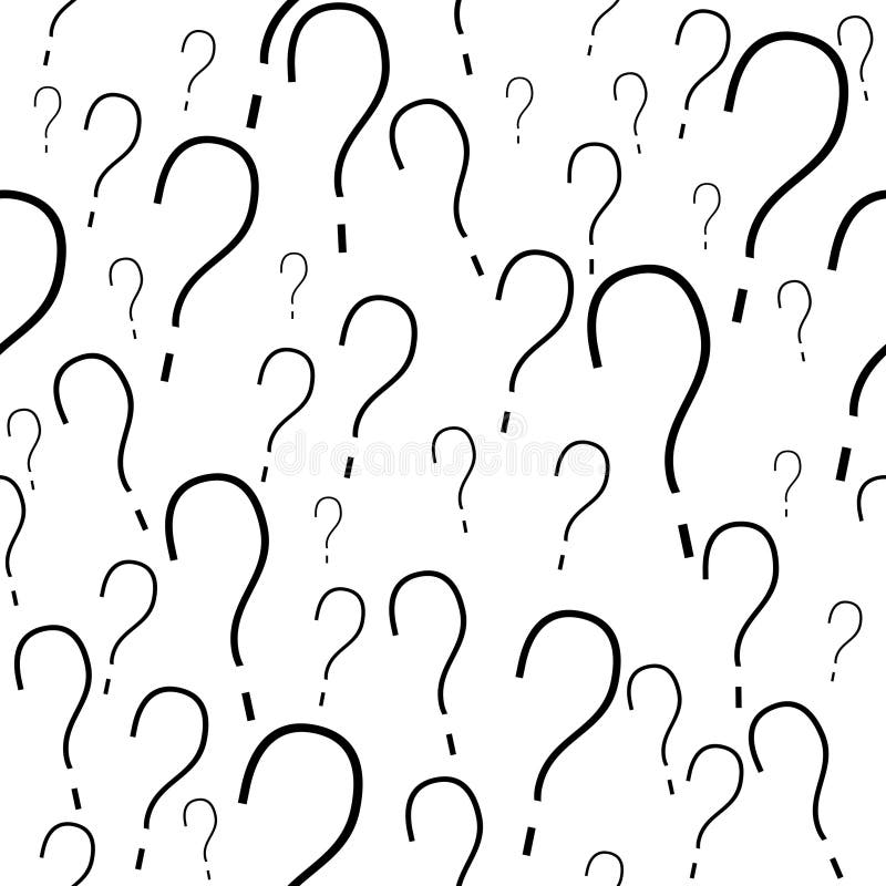 Question Mark Black White Pattern Stock Vector - Illustration of poll ...