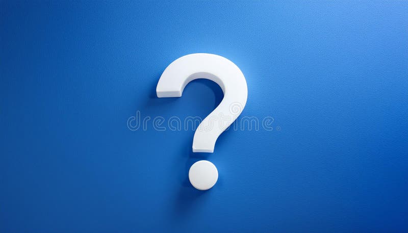 Question Mark on Blue Background. 3D Rendering. FAQ and QA Stock Illustration - Illustration of ...