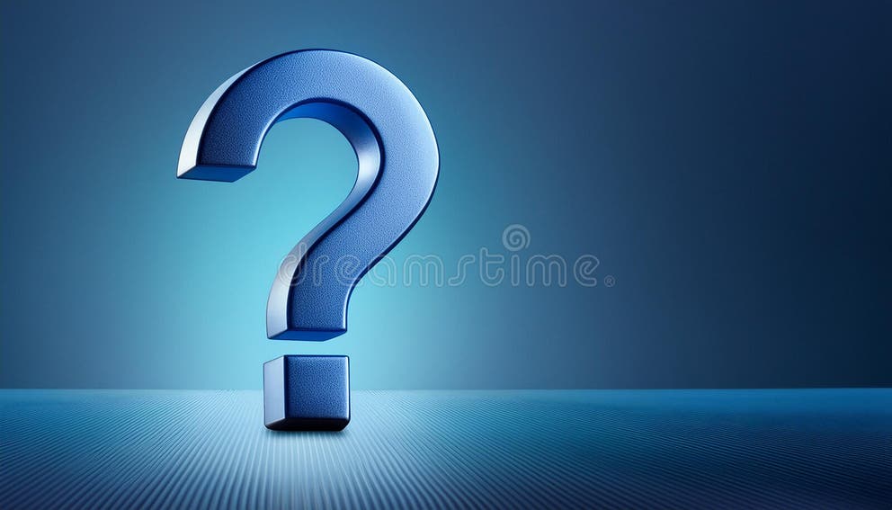 Question Mark on Blue Background. Symbol of Doubt and Uncertainty. FAQ and QA. Problem Solution ...