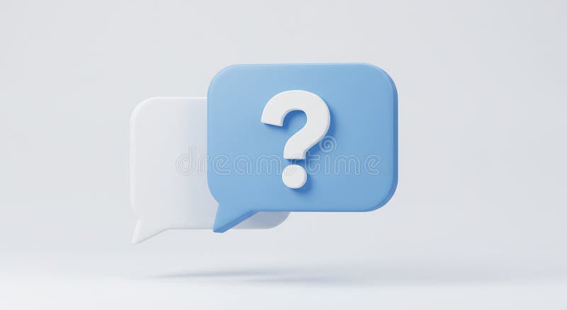 Question Mark in Blue Speech Bubble Asking for Information Stock ...
