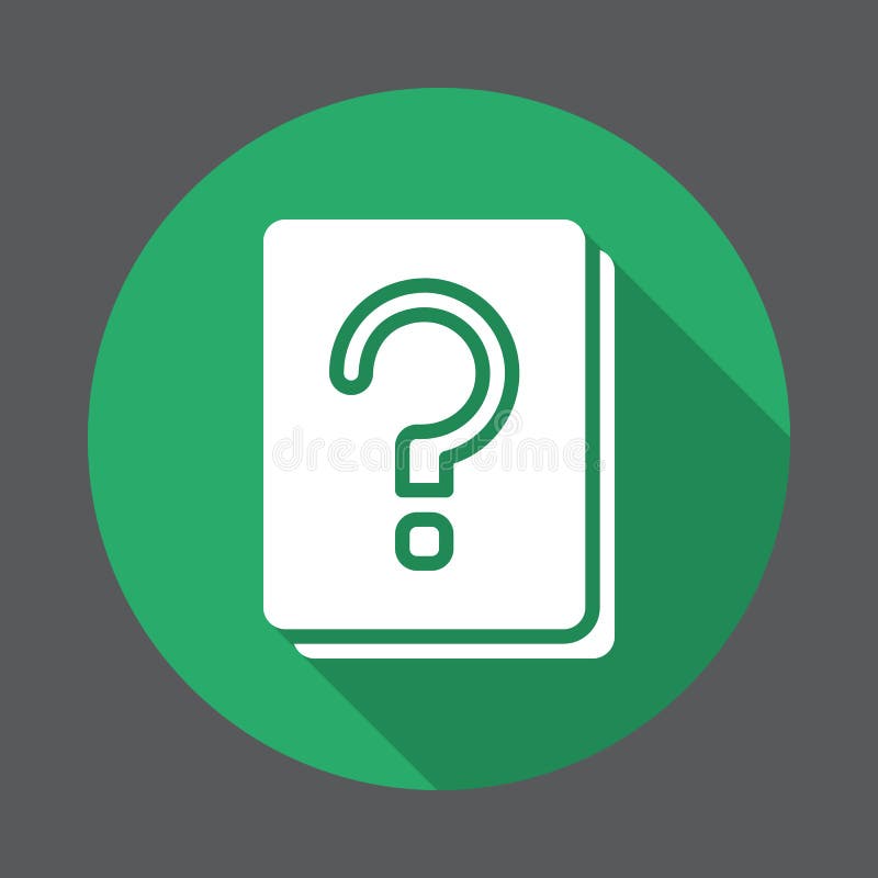 Question Mark Book Flat Icon. Round Colorful Button, Circular Vector ...
