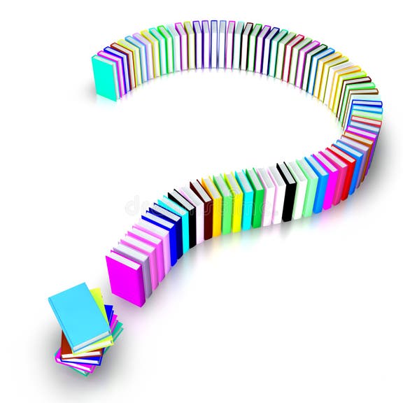 Question mark of books stock illustration. Illustration of information ...