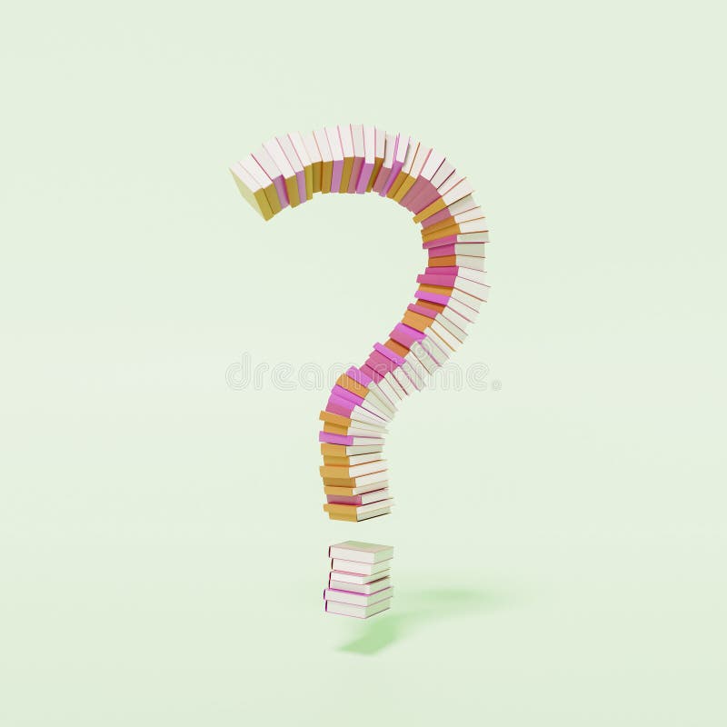 Question mark with books stock illustration. Illustration of answer ...