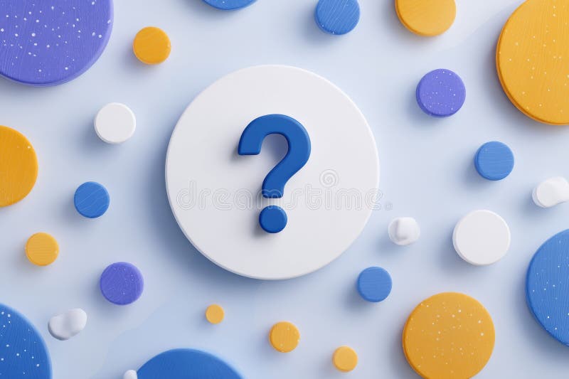 Question Mark Navigating a Colorful Abstract Space with Smooth Shapes ...