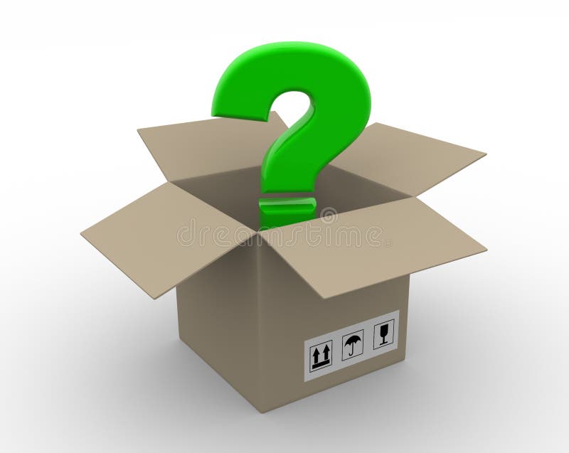 Question mark in a box stock illustration. Illustration of rendering ...