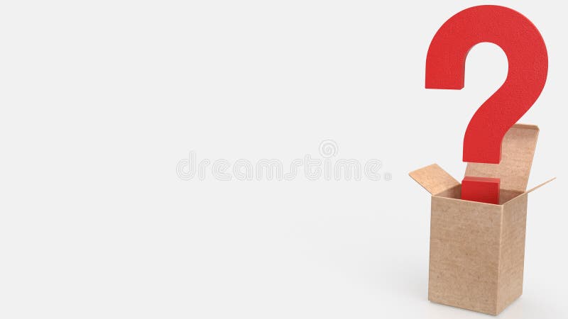 Question Mark in Box on White Background 3d Rendering Stock ...