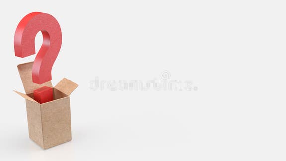 Question Mark in Box on White Background 3d Rendering Stock ...