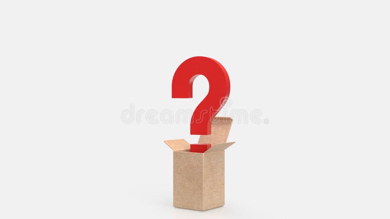 Question Mark in Box on White Background 3d Rendering Stock ...