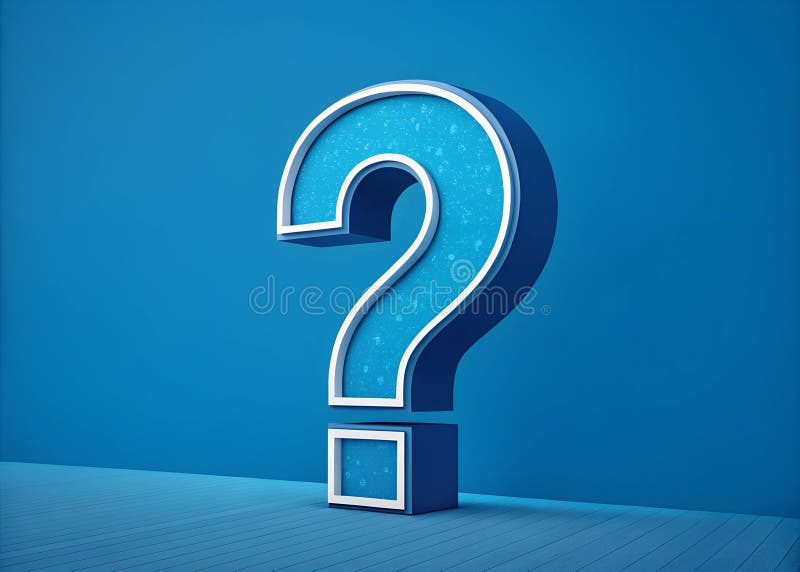 Question Mark in Bright Blue Tone with Space for Text on a Clean ...