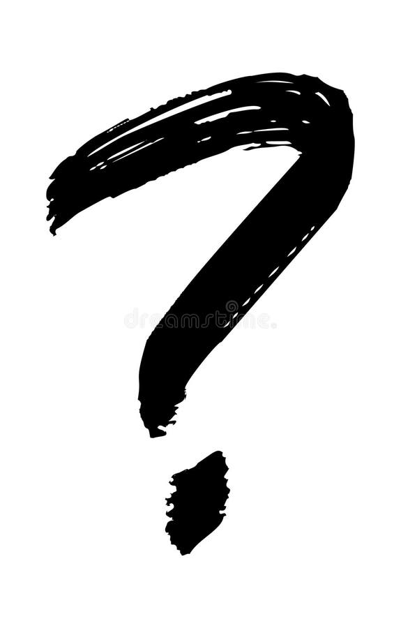 Question Mark Brush Stroke Hand-drawn Stock Vector - Illustration of ...