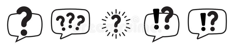 Question Mark on Bubble Chat Effect Expression Cute Confused ...