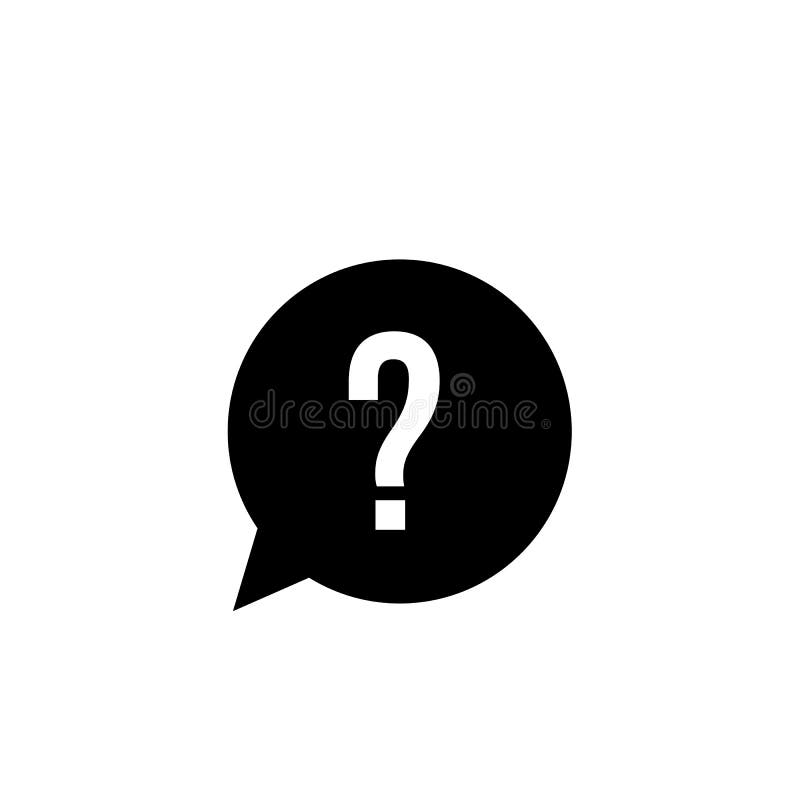 Question Mark Bubble Chat Symbol Flat Black Icon Vector Illustration ...