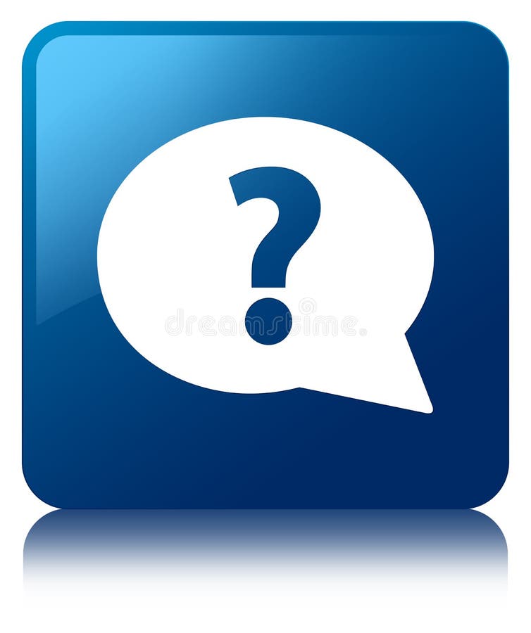 Question Mark Bubble Icon Blue Square Button Stock Illustration ...
