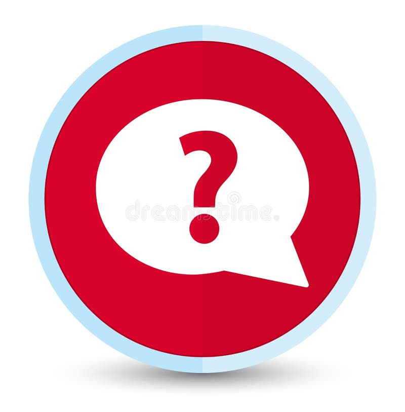 Question Mark Bubble Icon Flat Prime Red Round Button Stock Vector ...