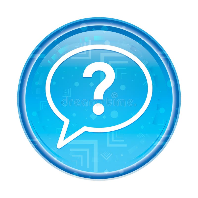 Question Mark Bubble Icon Floral Blue Round Button Stock Illustration ...