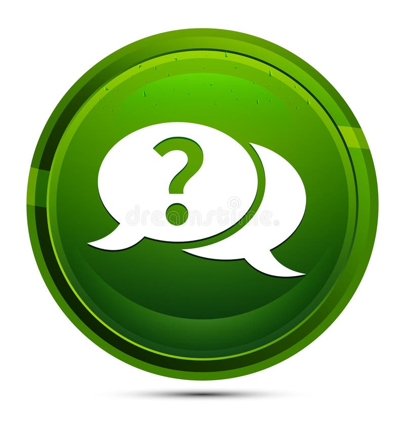 Question Mark Bubble Icon Glassy Green Round Button Illustration Stock ...