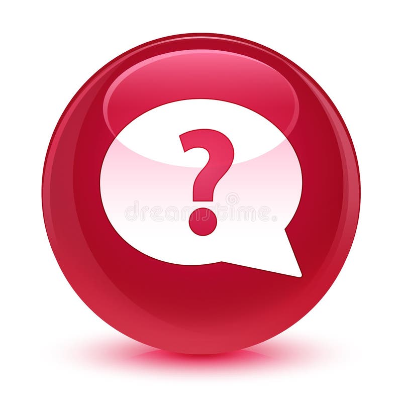 Question Mark Bubble Icon Glassy Pink Round Button Stock Illustration ...