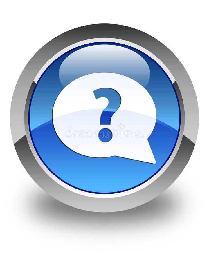 Question Mark Bubble Icon Glossy Blue Round Button Stock Illustration ...