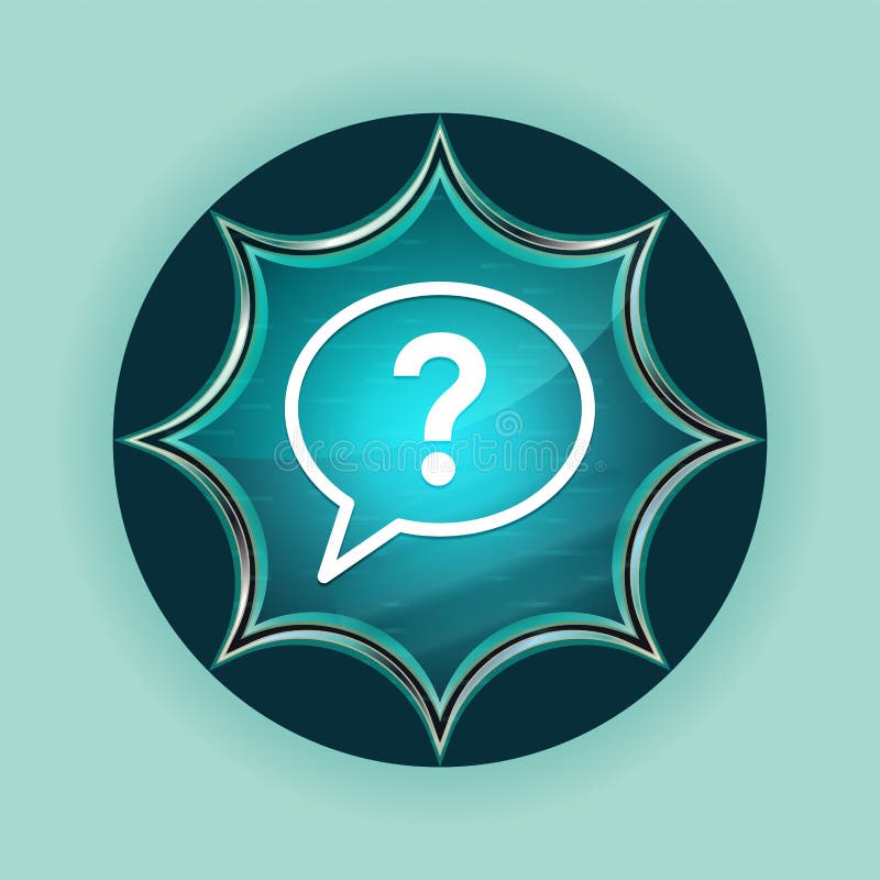 Question Mark Bubble Icon Magical Glassy Sunburst Blue Button Sky Blue ...