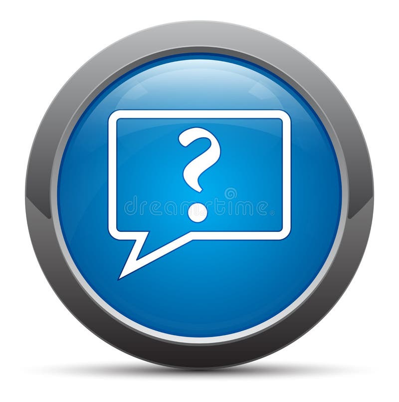 Question Mark Bubble Icon Premium Blue Round Button Vector Illustration ...