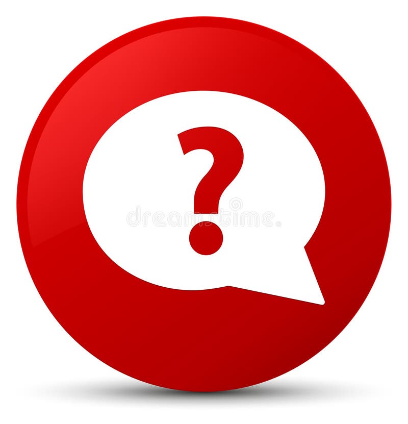 Question Mark Bubble Icon Red Round Button Stock Illustration ...