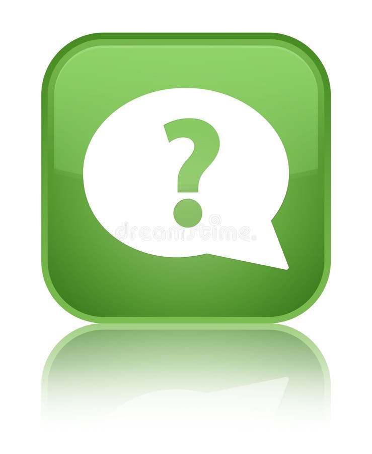 Question Mark Bubble Icon Special Soft Green Square Button Stock ...