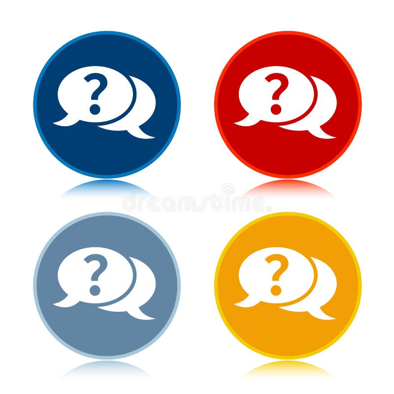 Question Mark Bubble Icon Trendy Flat Round Buttons Set Illustration ...