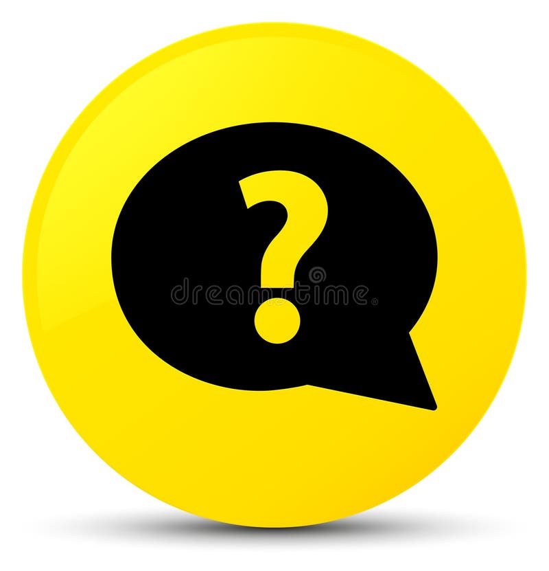 Question Mark Bubble Icon Yellow Round Button Stock Illustration ...