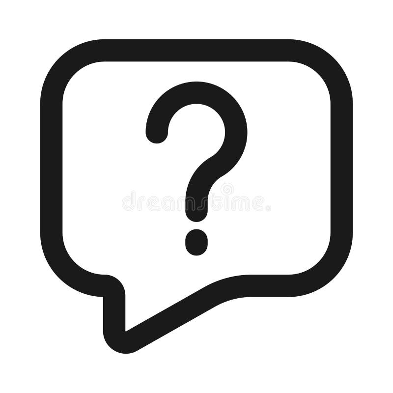 Question Mark Bubbles Sign Outline Icon. Faq Questionnaire Vector ...
