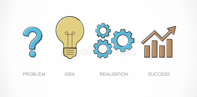 Question mark, bulb, gears stock vector. Illustration of exclamation ...