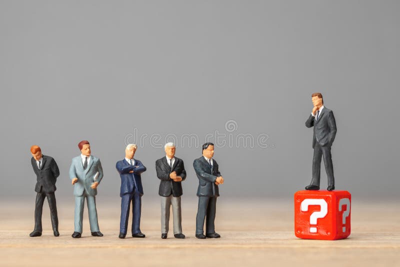 Question Mark and Businessman in a Suit. Concept Employee Selection ...