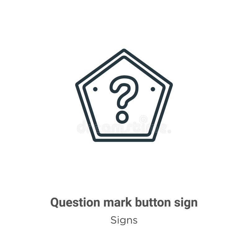 Question Mark Outline Vector Icon. Thin Line Black Question Mark Icon ...