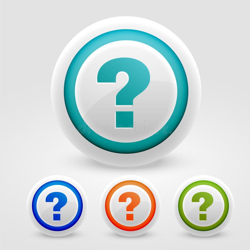 Question Mark Buttons for Help and Support Web Purpose Stock Vector ...