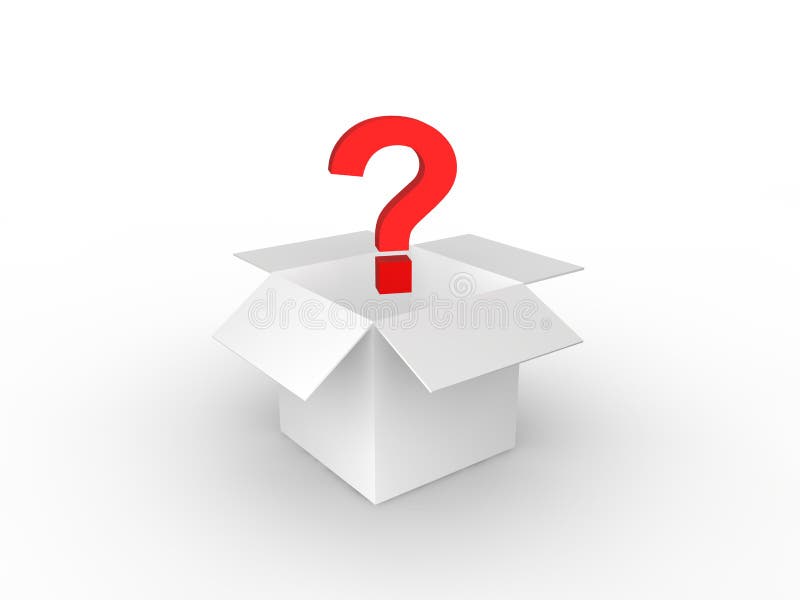 Question Mark in Cardboard Box Stock Illustration - Illustration of ...