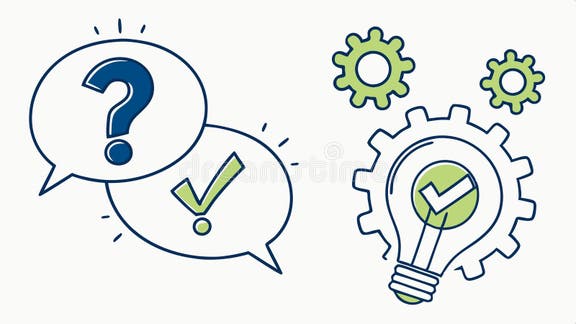 Question Mark and Checkmark Icons, UI Elements for Feedback and ...