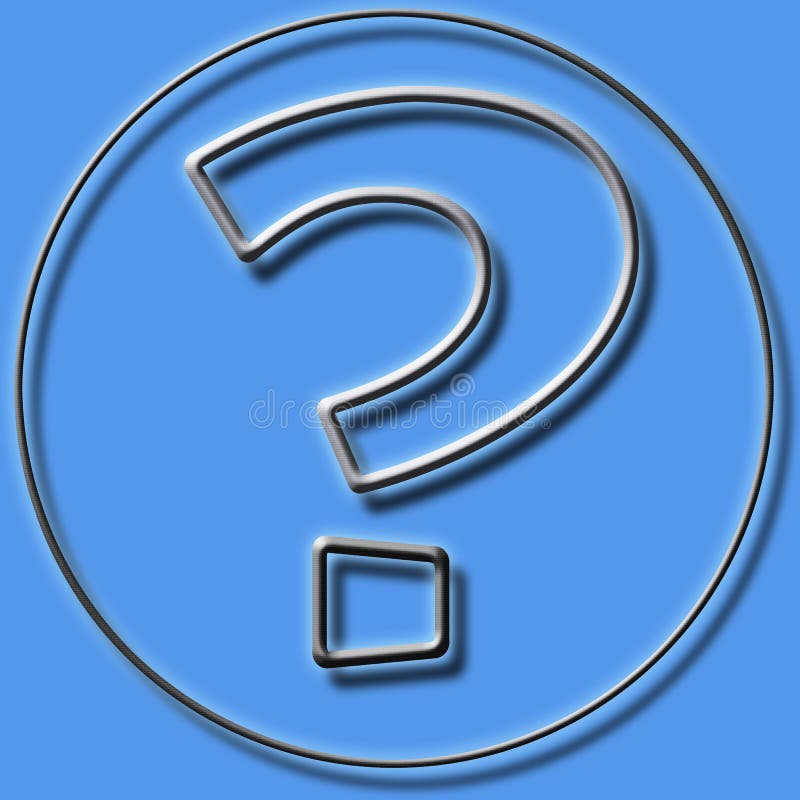 Question Mark In A Circle - Textured Icon Isolated On Blue Banner ...