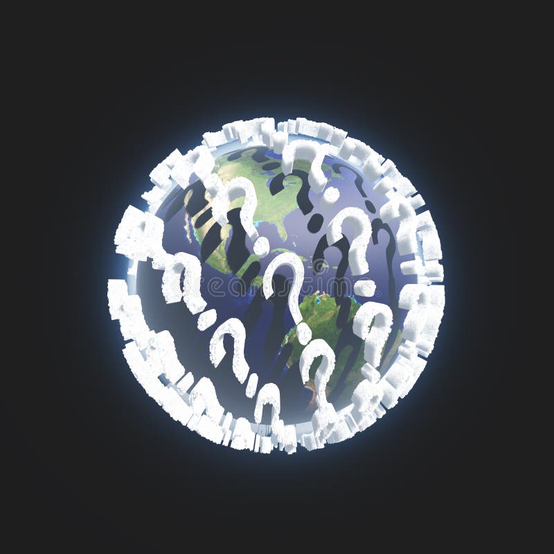 Question Mark Clouds Earth stock illustration. Illustration of concept ...